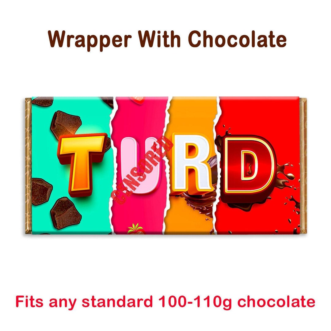 Funny Rude Chocolate Bar Wrapper Novelty Gift Present for Birthday ...