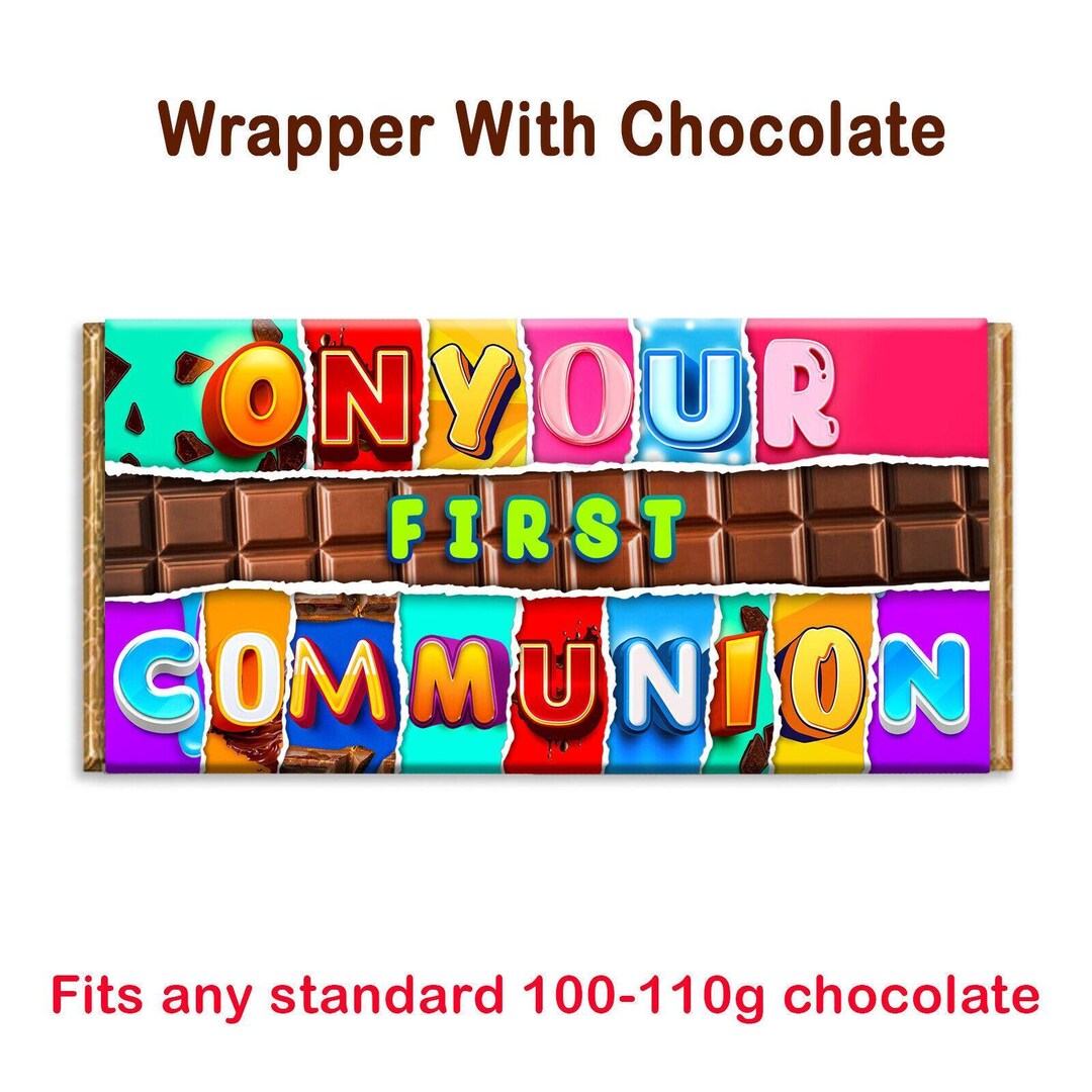 First Communion Novelty Chocolate Bar Wrapper Gift for Communion ...