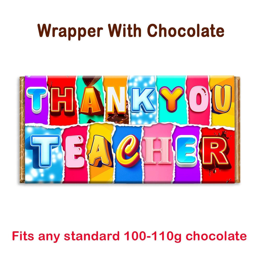 Thank You Chocolate Bar Wrapper Novelty Gift Uni Teacher Lecturer ...