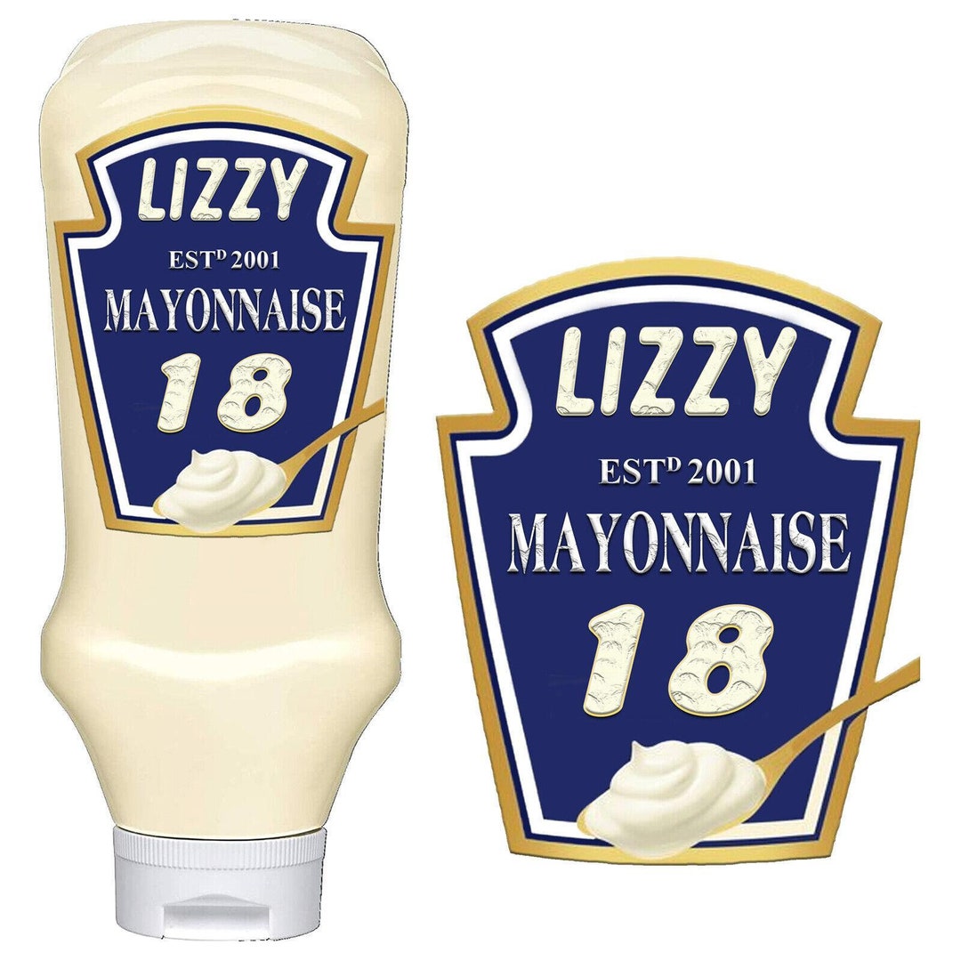 Personalised Sticker Bottle Label for Heinz Mayonnaise for Birthday ...
