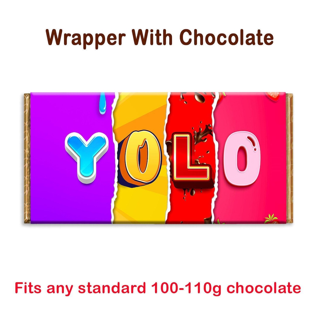 Yolo Chocolate Bar Wrapper Novelty Gift Present for Birthday Christmas ...