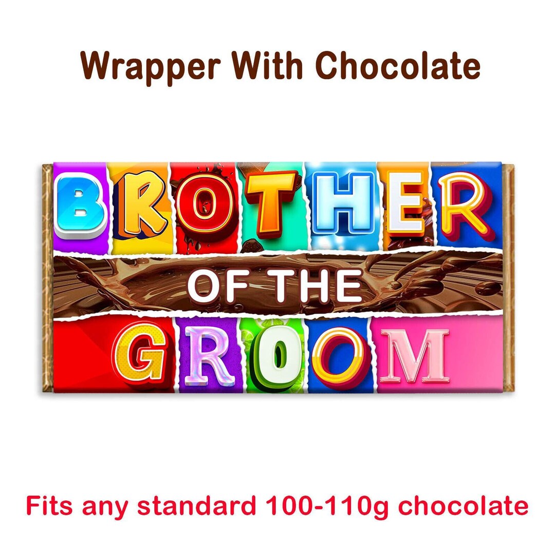 Brother of the Groom Novelty Chocolate Bar Wrapper Lovely Gift Wedding ...