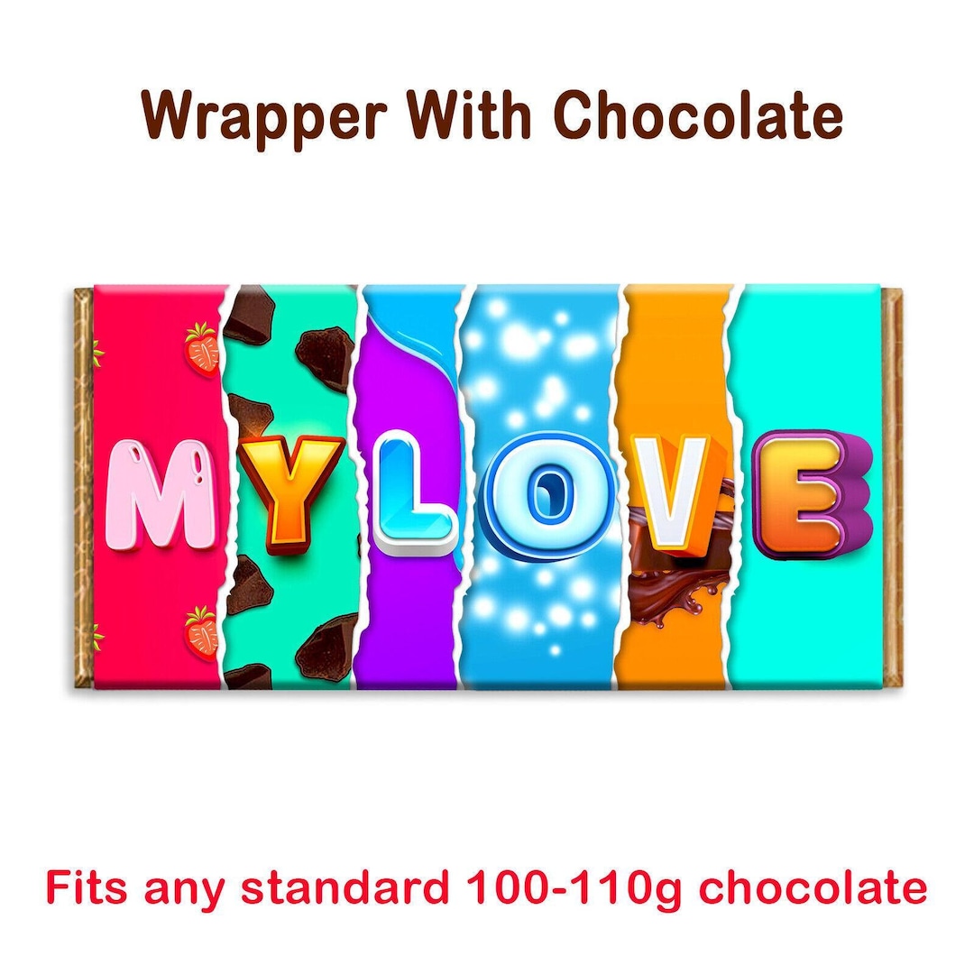 My Love Novelty Chocolate Bar Wrapper Lovely Gift Present for Birthday ...