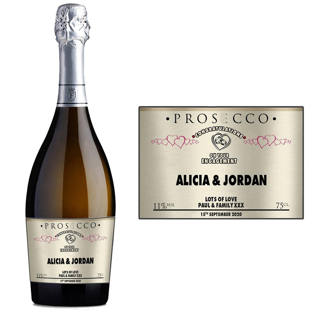 Personalised Sticker Label for Prosecco Champagne or Similar Bottle for ...