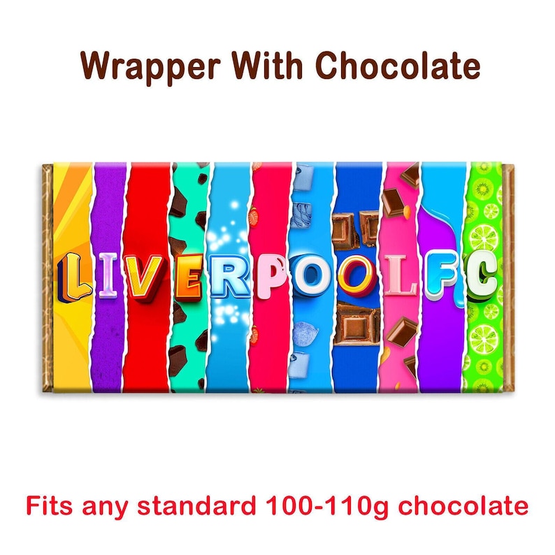Liverpool Chocolate Bar Wrapper Novelty Gift Present Xmas for Fans ...
