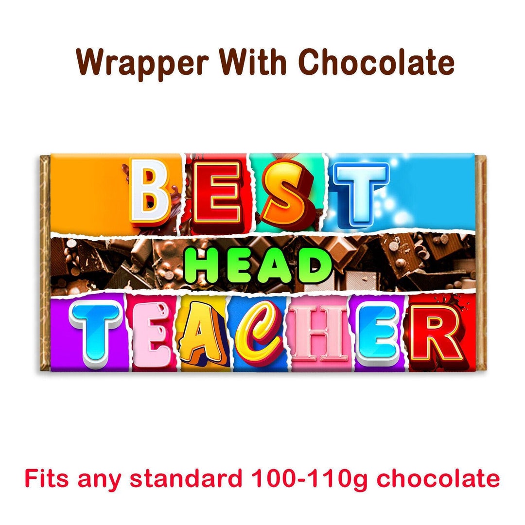 Best Head Teacher Chocolate Bar Wrapper Novelty Gift Uni Lecturer ...