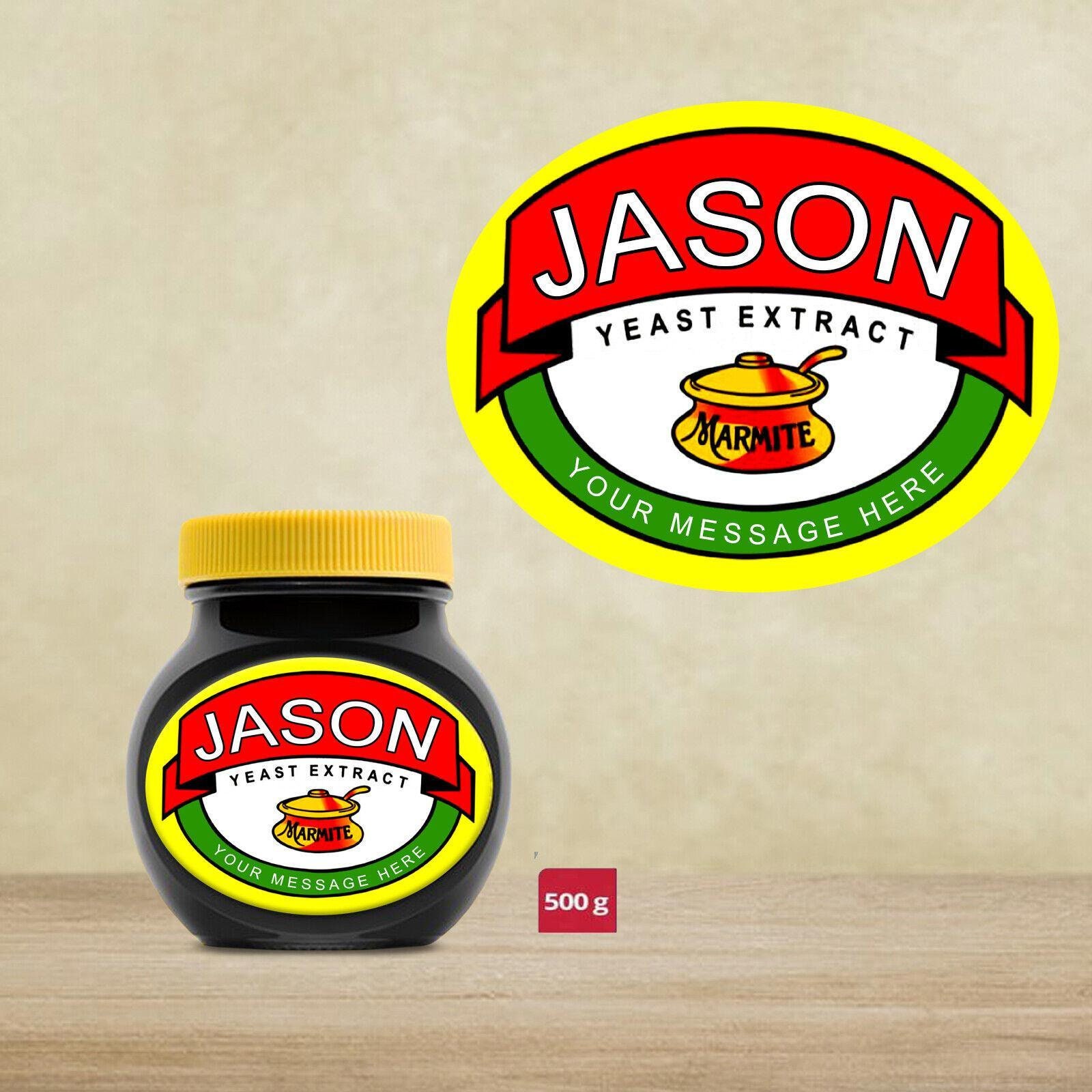 Personalised Customised Marmite Bottle Sticker Wrapper Jar Label for ...