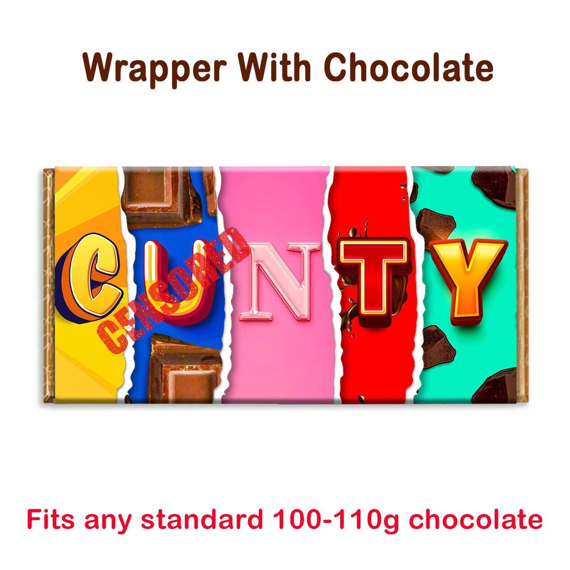 Rude Funny Chocolate Bar Wrapper Novelty Gift Present for Birthday ...
