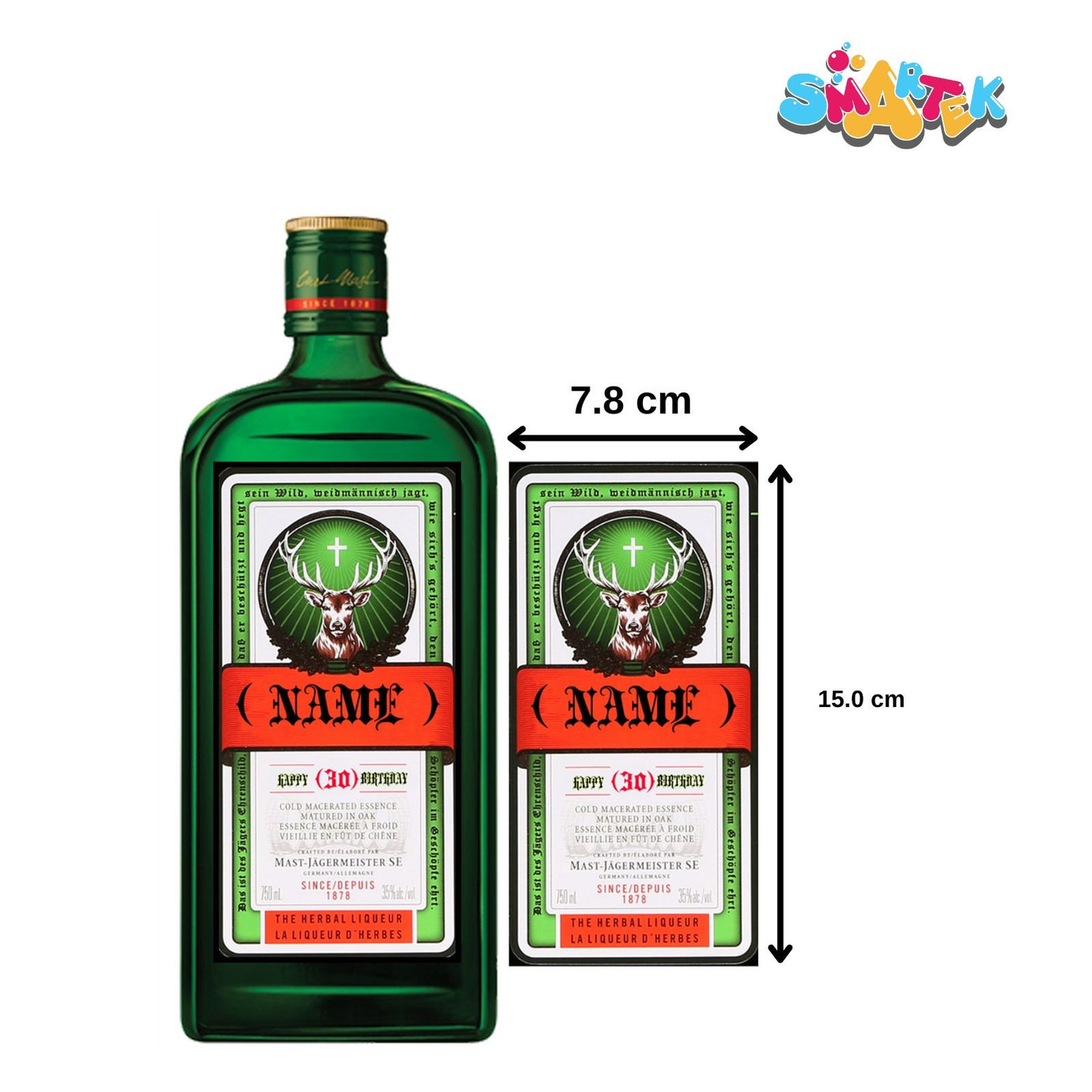 Personalised Sticker Bottle Label Jagermeister for Birthday Thank You ...
