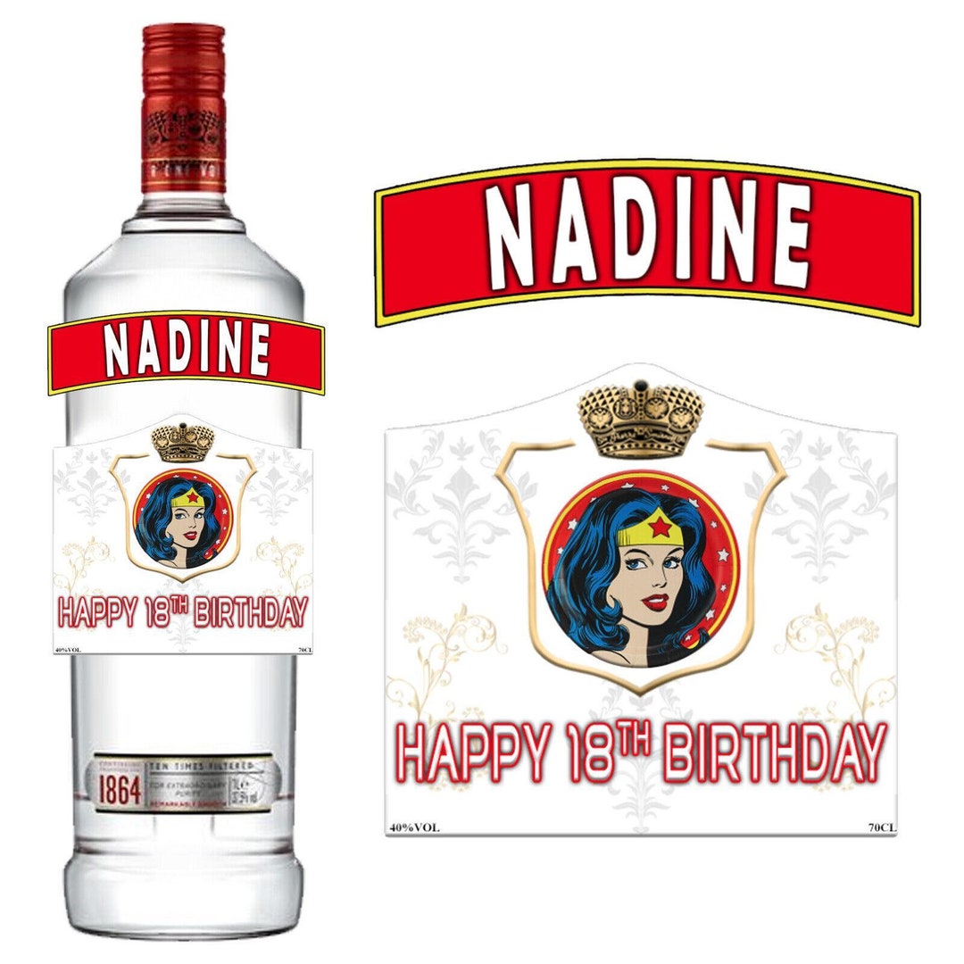 Personalised Sticker Bottle Label for Smirnoff Vodka for Birthday ...