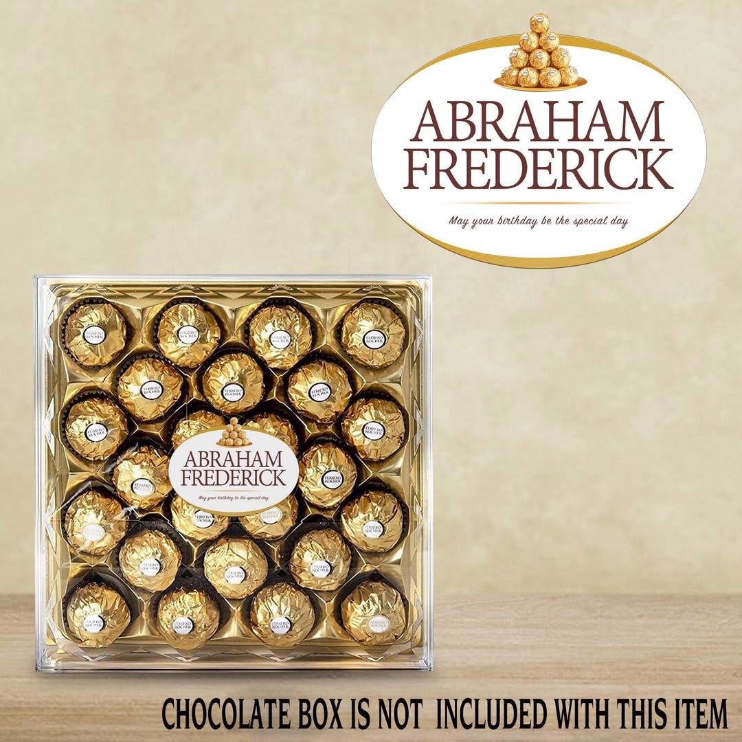Personalised Wrapper Oval Sticker Label for Ferrero Rocher Chocolate ...