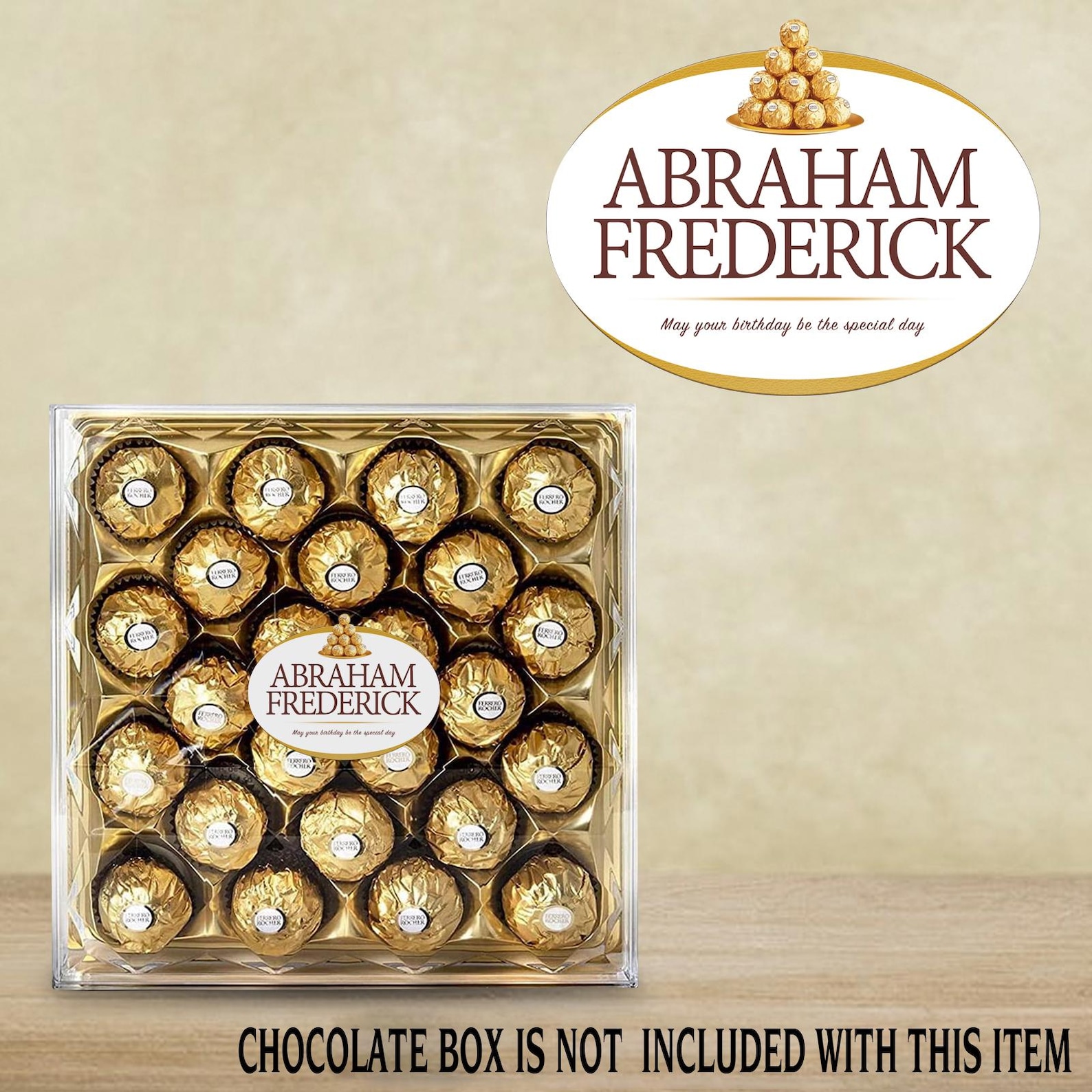 Personalised Wrapper Oval Sticker Label for Ferrero Rocher Chocolate ...
