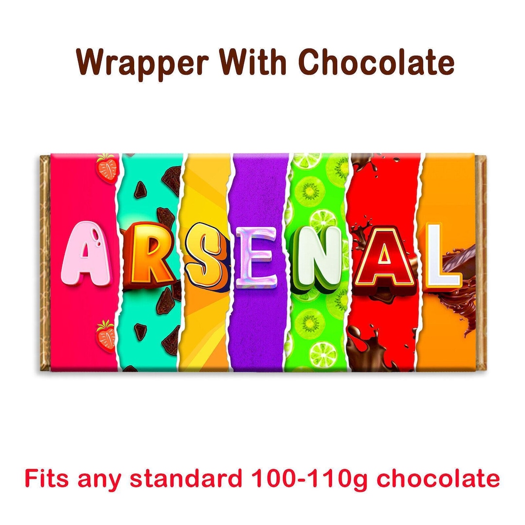 Arsenal Chocolate Bar Wrapper Novelty Gift Present for Sport Fans(smch ...