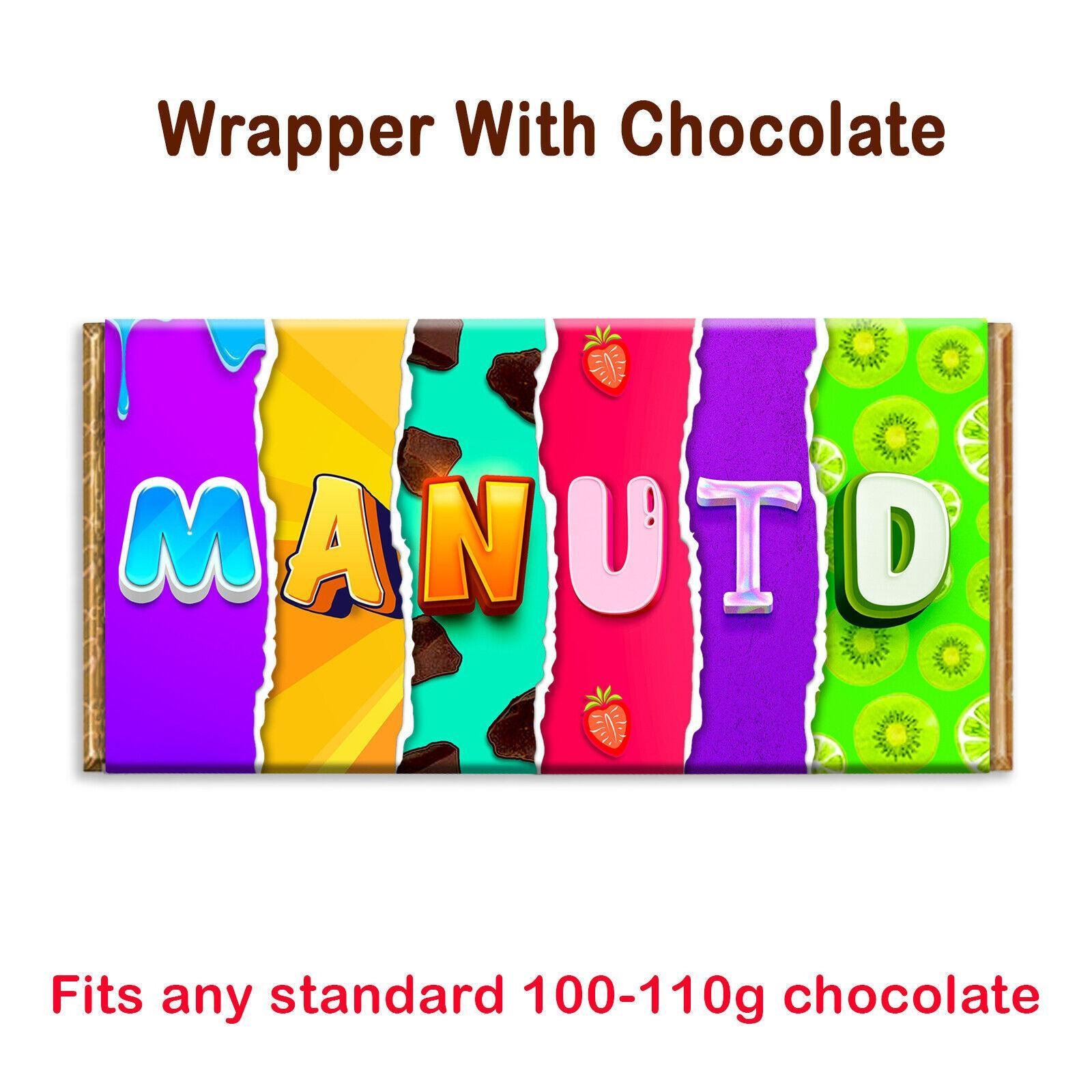 Manutd Manchester United Chocolate Bar Wrapper Novelty Gift Xmas(smch ...