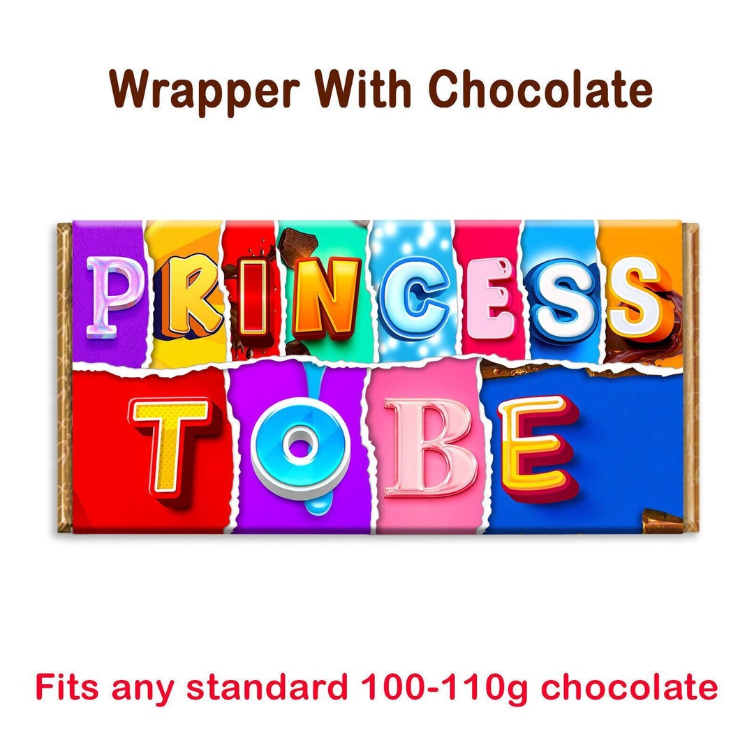 Princess to Be Chocolate Bar Wrapper Novelty Gift Girlfriend Daughter ...
