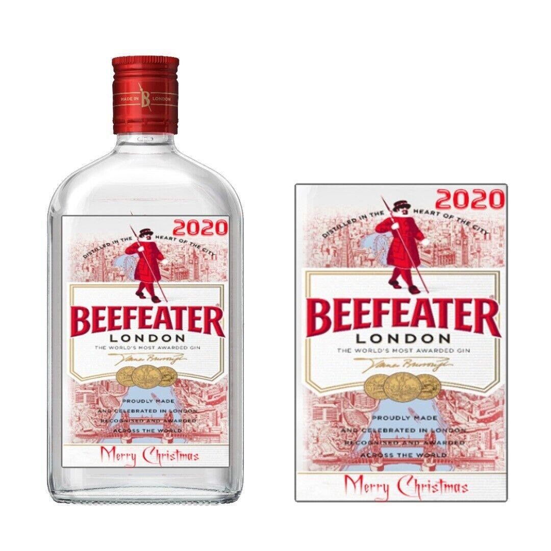 Personalised Beefeater Gin Bottle Label for Christmas Xmas Any Occasion ...