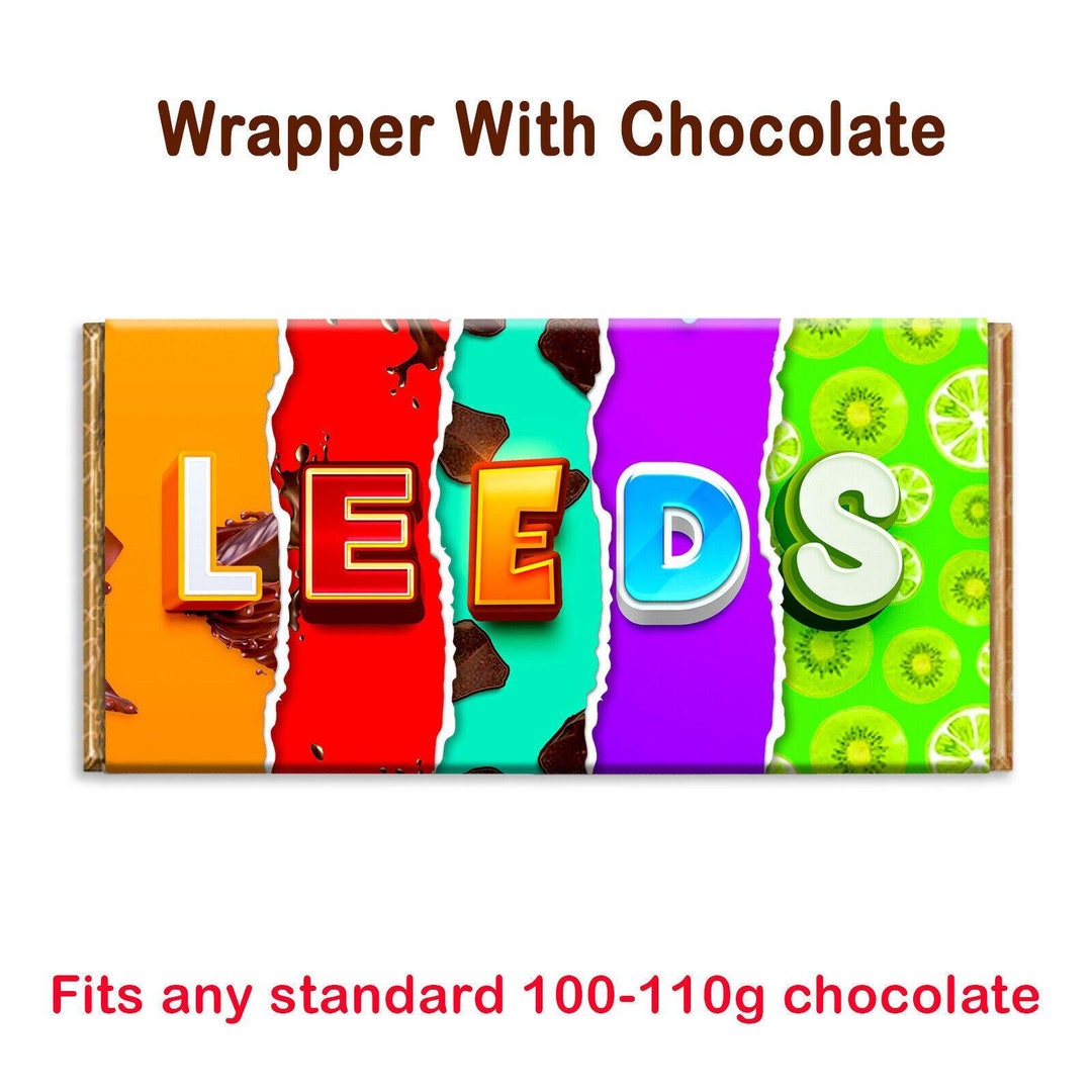 Leeds Fc Chocolate Bar Wrapper Novelty Gift Present for Sport Fans(smch ...