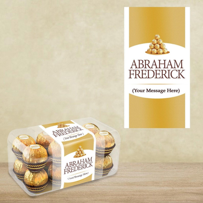 Personalised Ferrero Rocher Chocolate Gift Present Wrapper Sticker ...