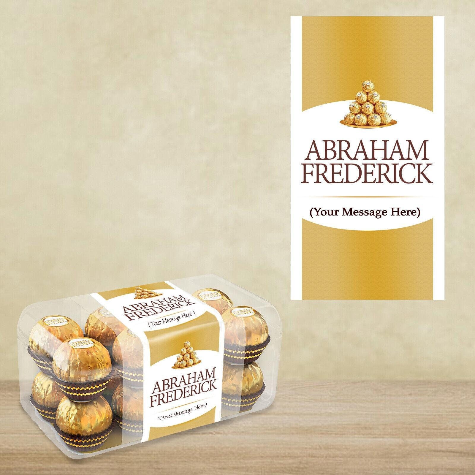 Personalised Ferrero Rocher Chocolate Gift Present Wrapper Sticker ...