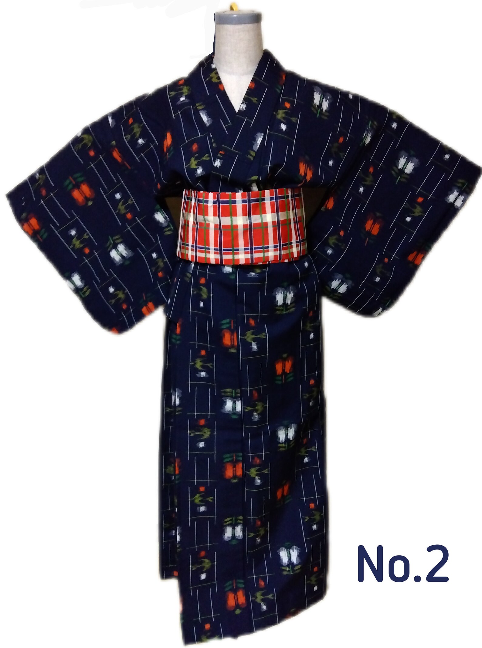 Kasuri Pattern Kimono / Made of Wool - Etsy