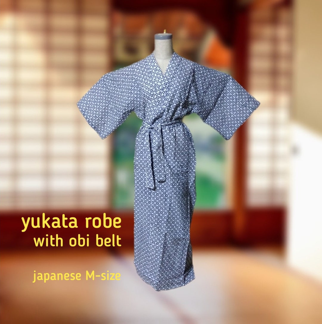 Bata yukata con cinturón obi / ropa de salón japonesa - Etsy España