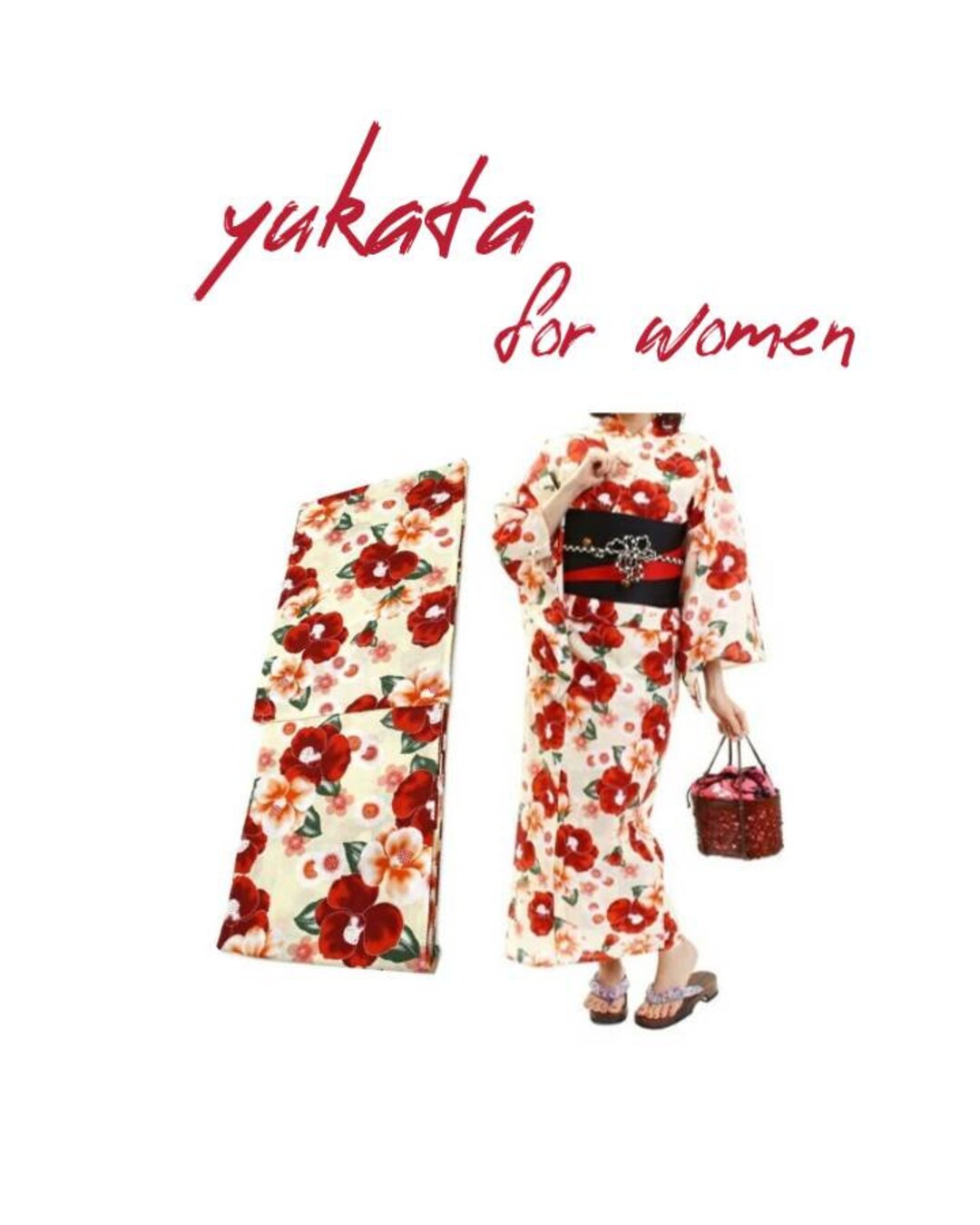 Yukata for Women / Camellia and Sakura - Etsy
