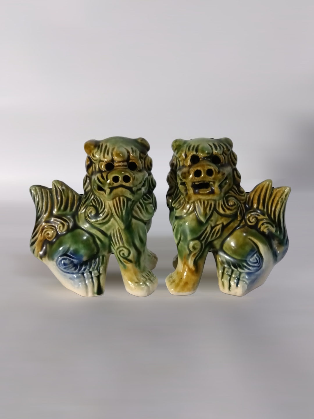 Pair of Okinawa Shisa Dogs / Small - Etsy
