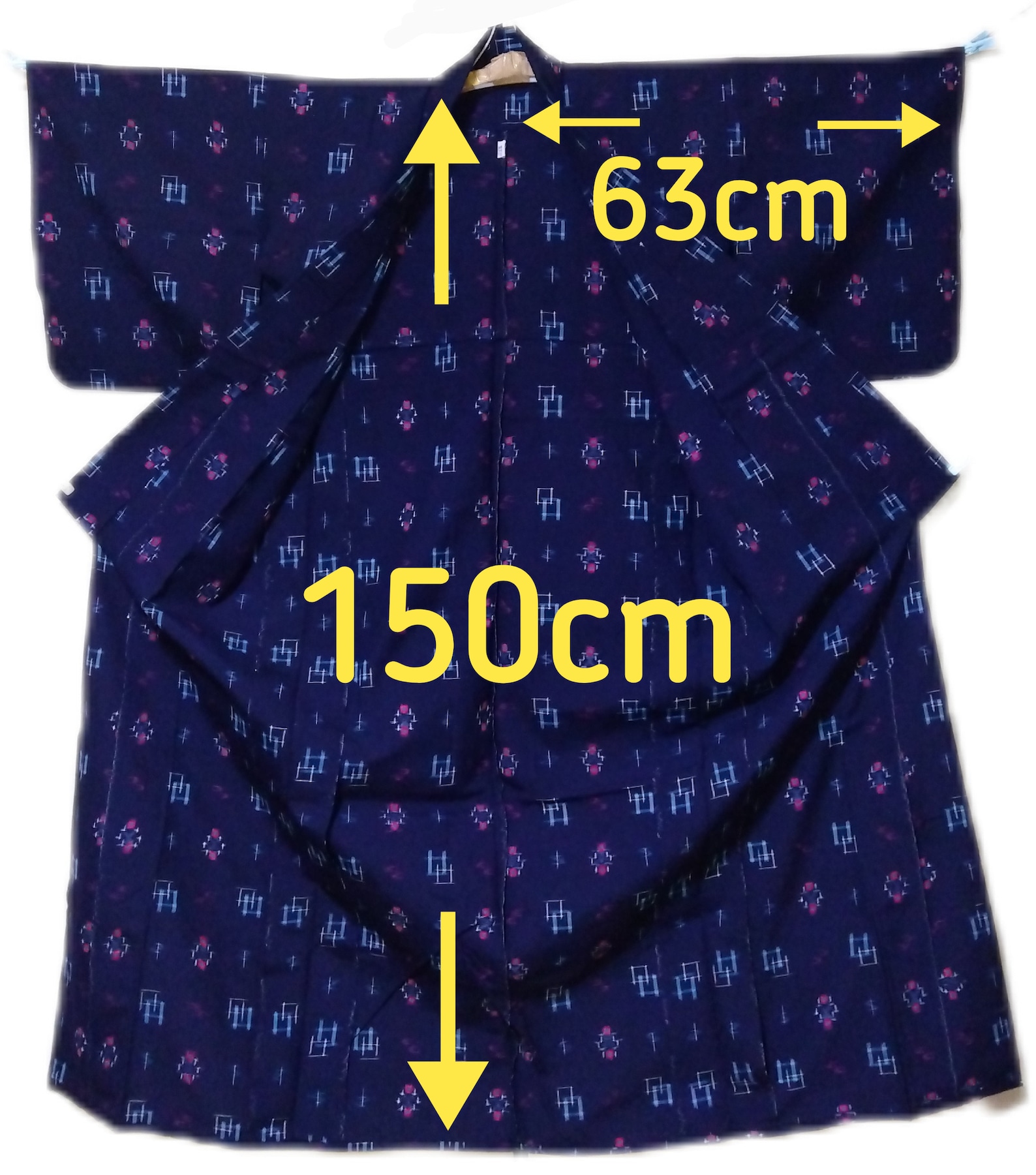 Kasuri Pattern Kimono / Made of Wool - Etsy