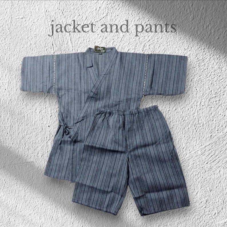 Set of Jinbei Jacket and Pants for Men or Women, Japanese Summer Kimono ...