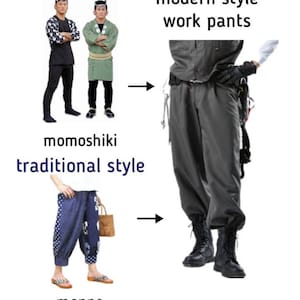 Japanese Work Pants, Nikka Pokka / Modern Style Ninja Pants - Etsy