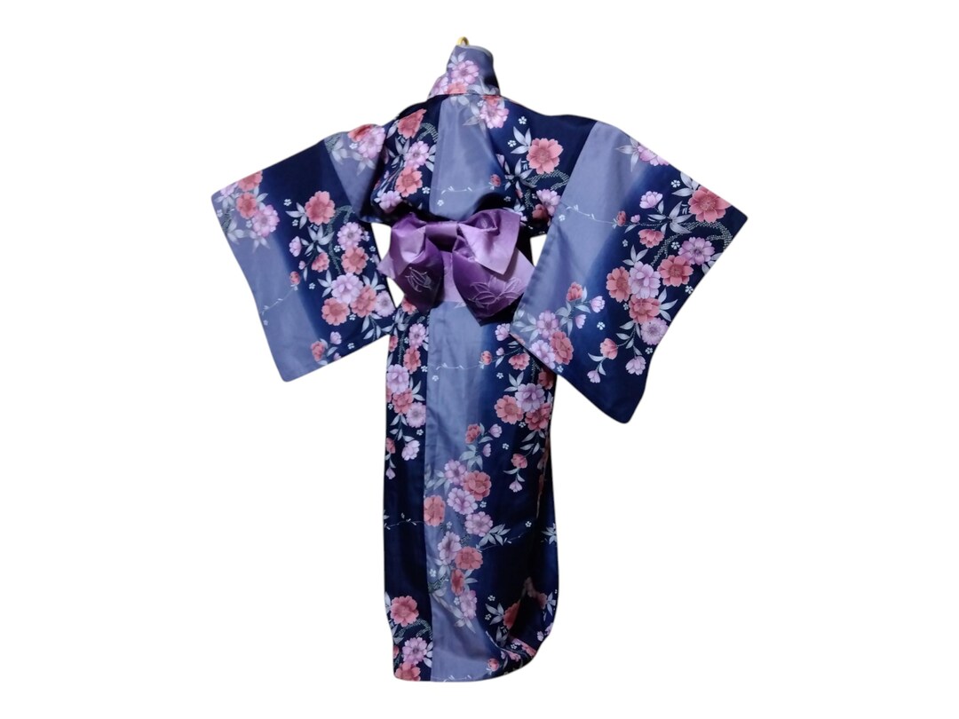 Set of Yukata and Obi Belt / Polyester Kimono - Etsy