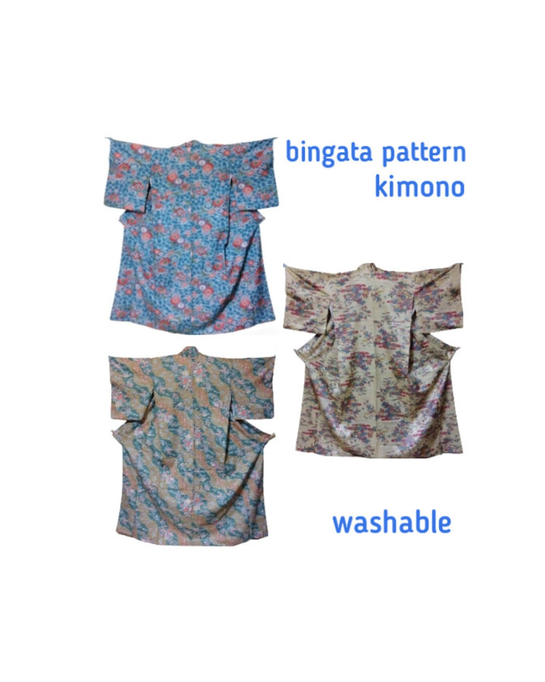 Okinawa Bingata Pattern Kimono / Washable - Etsy
