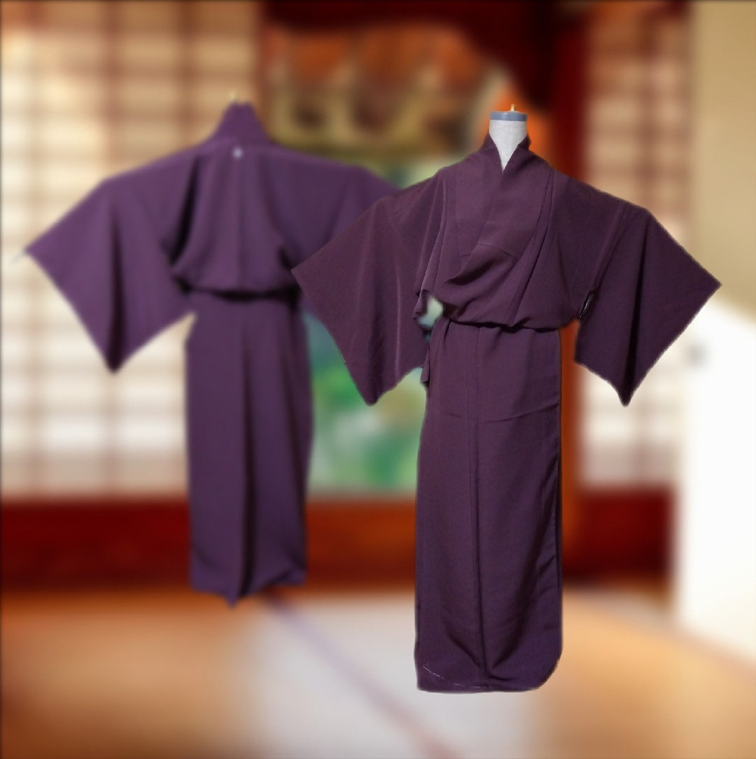 Purple Color Kimono / Crepe Silk Fabric - Etsy