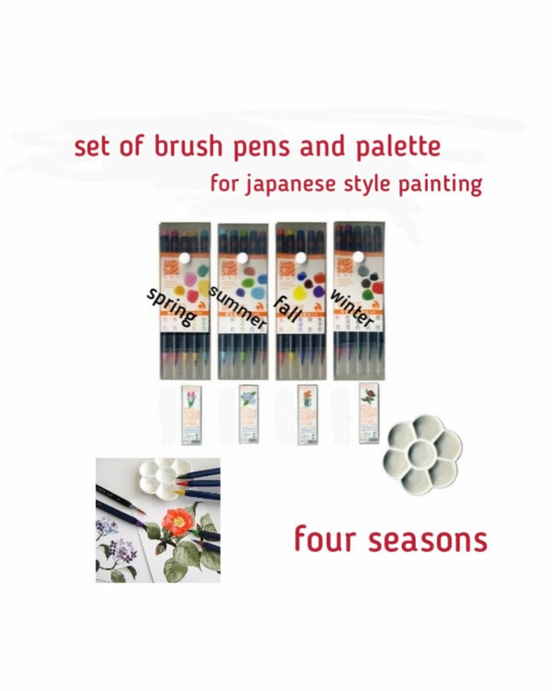 Brush Pens for Japanese Style Painting With Palette - Etsy