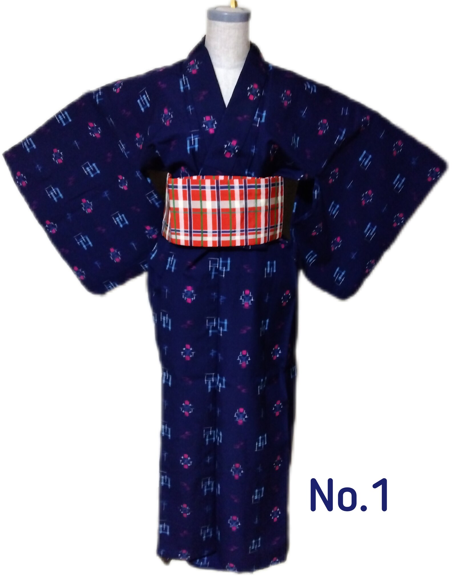 Kasuri Pattern Kimono / Made of Wool - Etsy