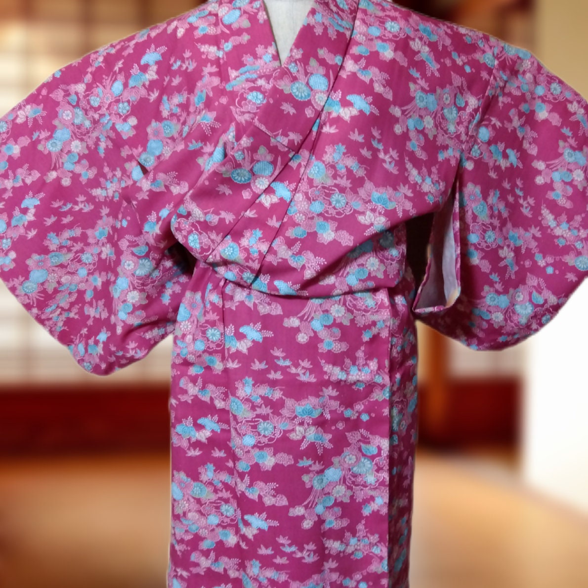 Bingata Pattern Kimono / Japanese S-size / Wool - Etsy