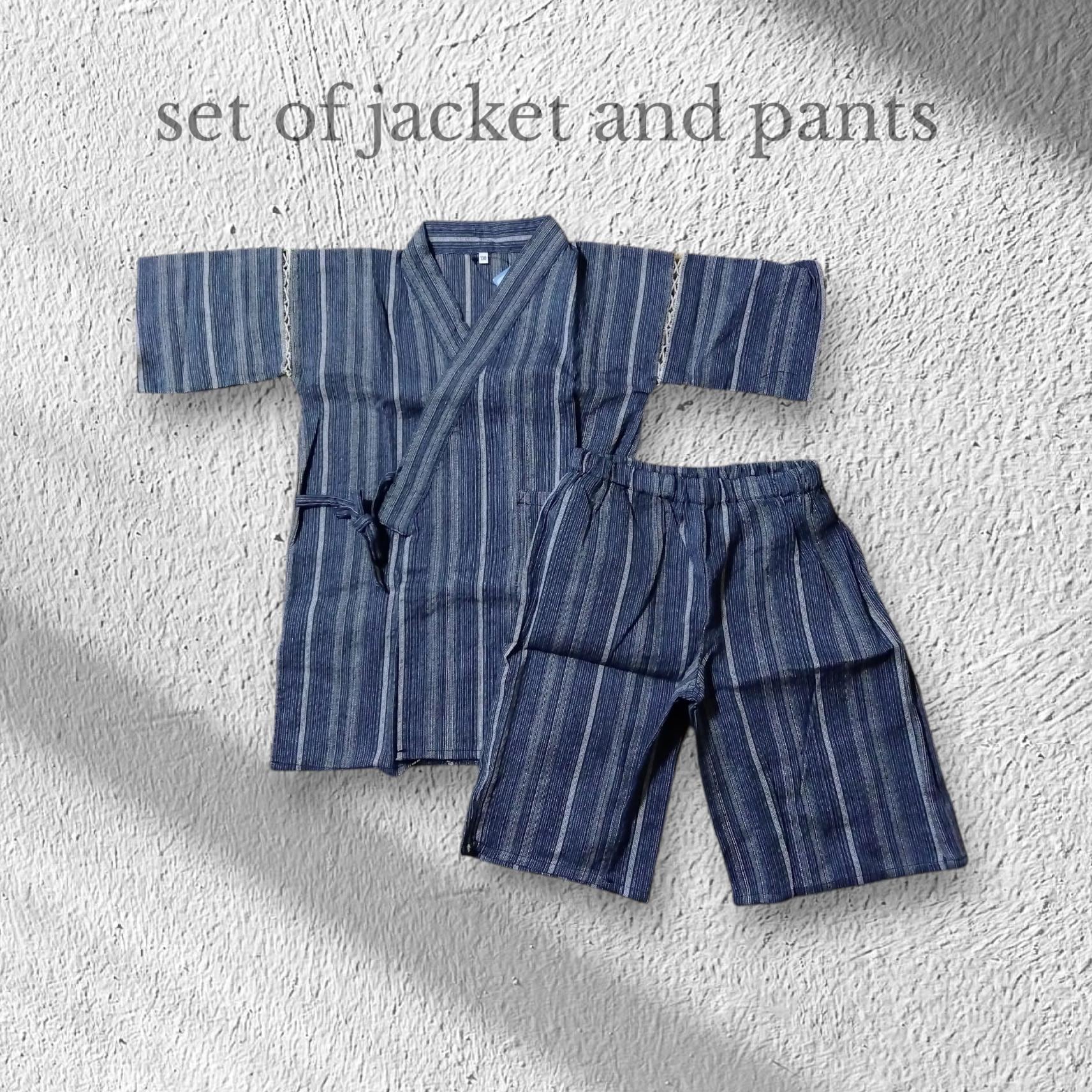Set of Jinbei Jacket and Pants for Kids, Japanese Summer Kimono for ...