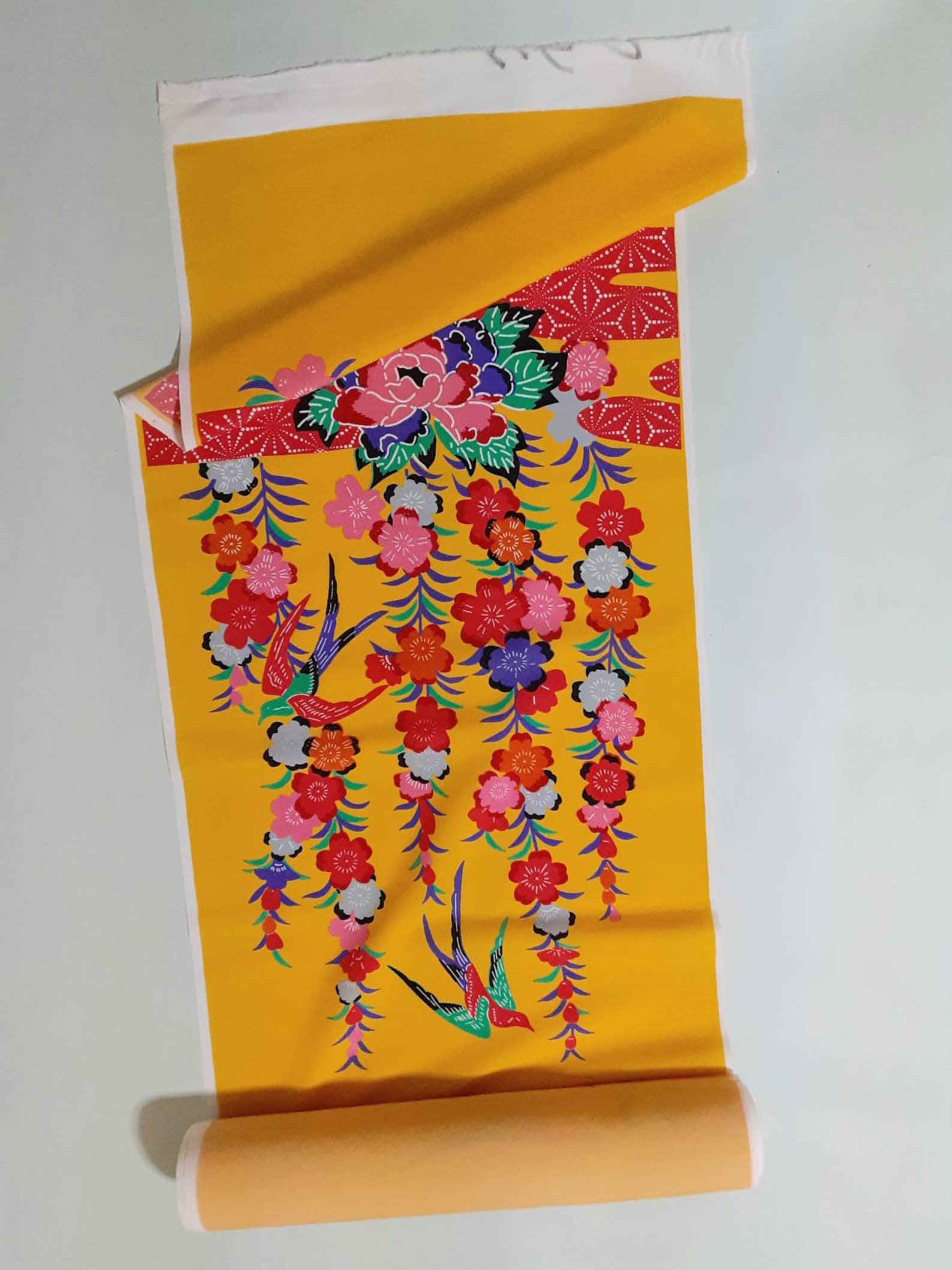 Okinawa Bingata Fabric One Roll / 36cm X 1200cm - Etsy