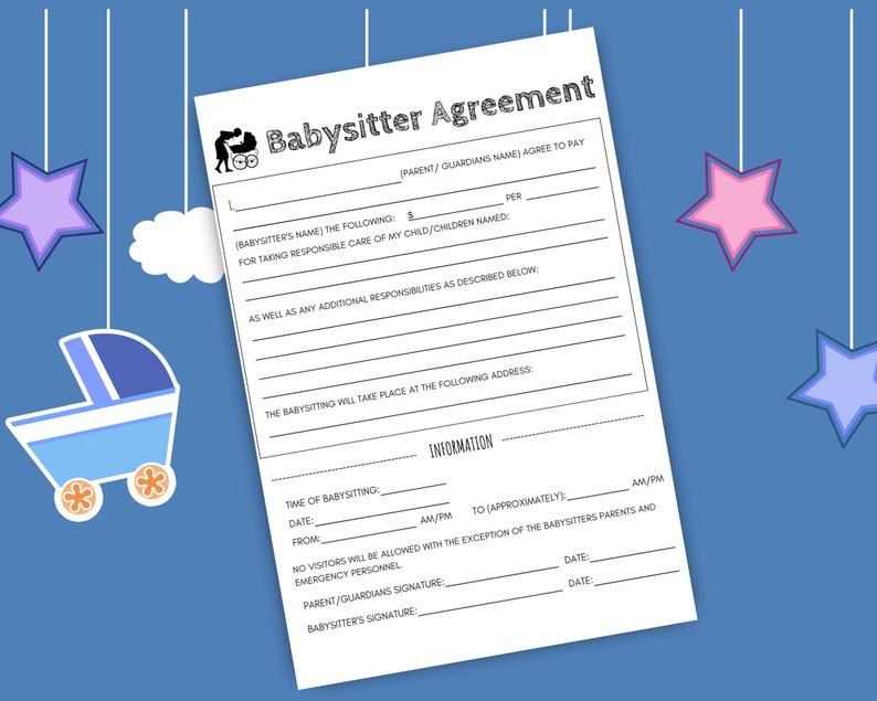 Babysitter Planner Printable: Childcare Guide & Nanny Notes (instant ...