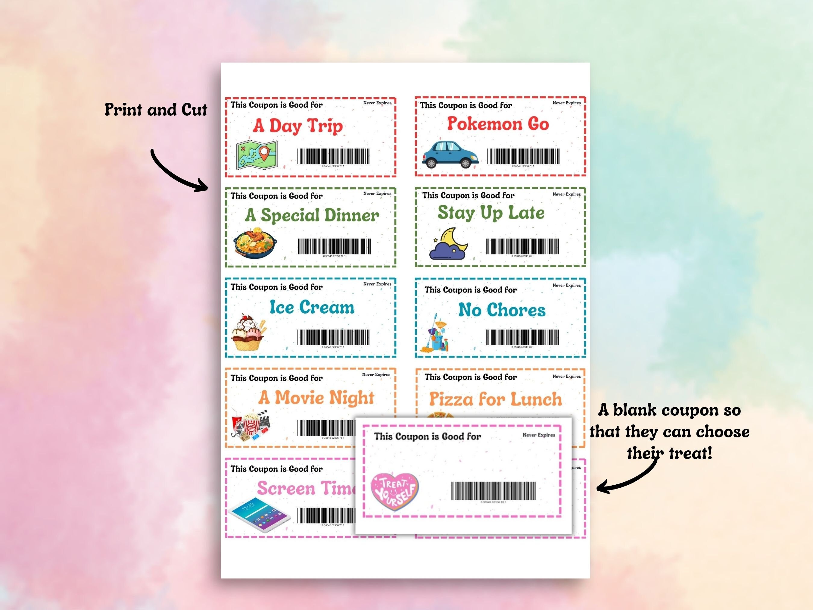 Printable Kids Reward Coupons: Behavior Incentives (digital Download ...