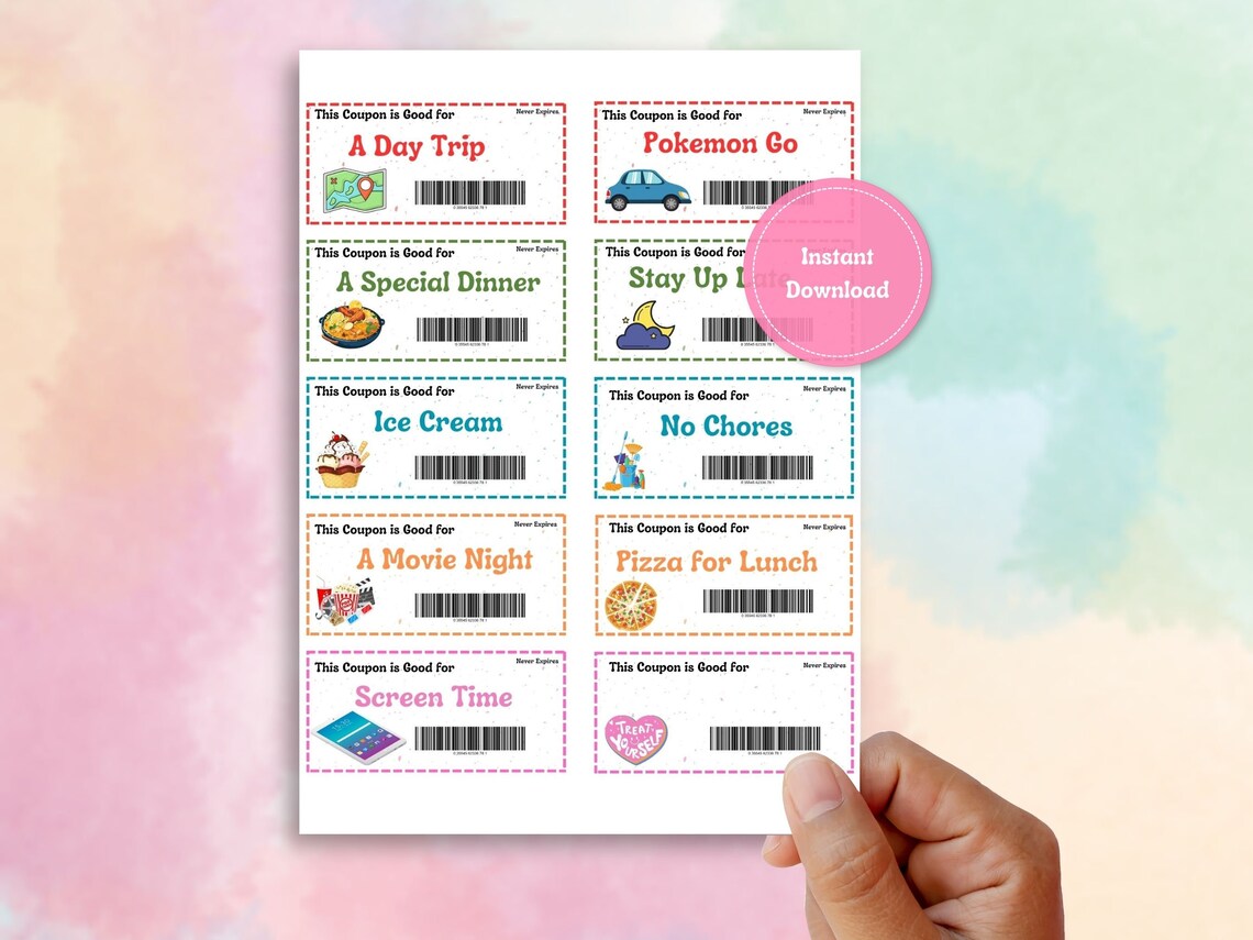 Printable Kids Reward Coupons: Behavior Incentives (digital Download ...