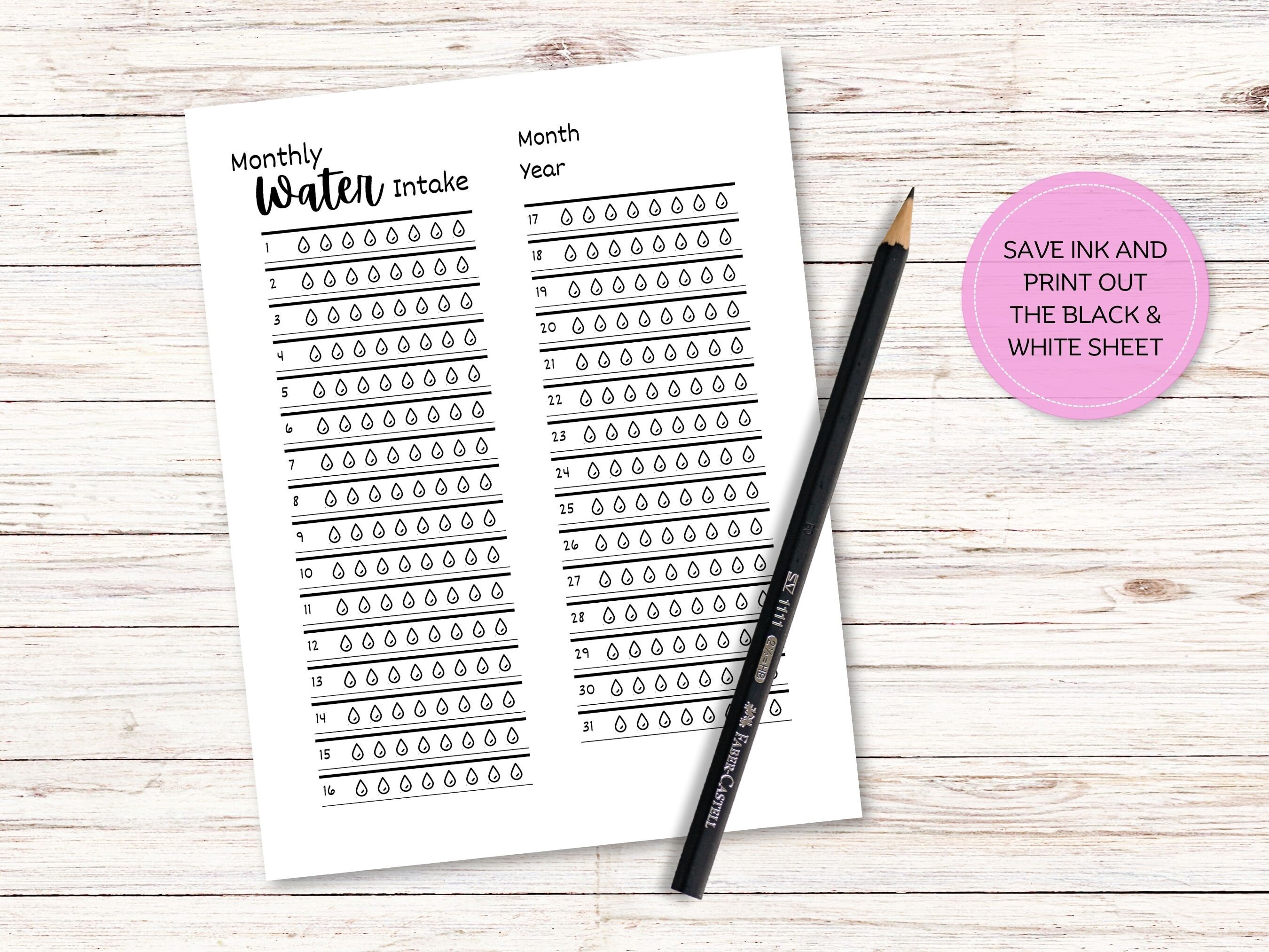 Water Intake Journal INSTANT DOWNLOAD - Track Your Daily, Weekly and ...