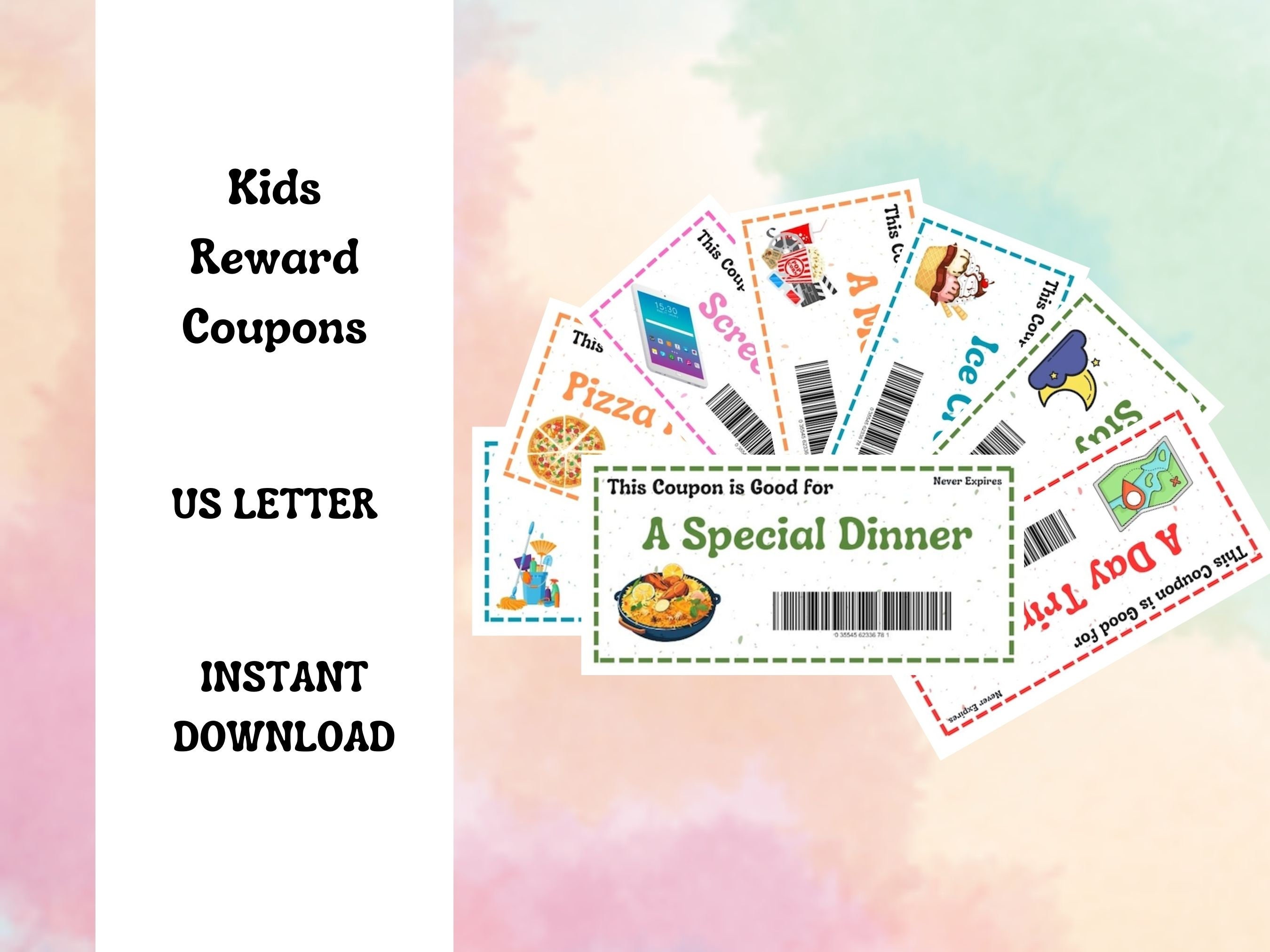Printable Kids Reward Coupons: Behavior Incentives (digital Download ...