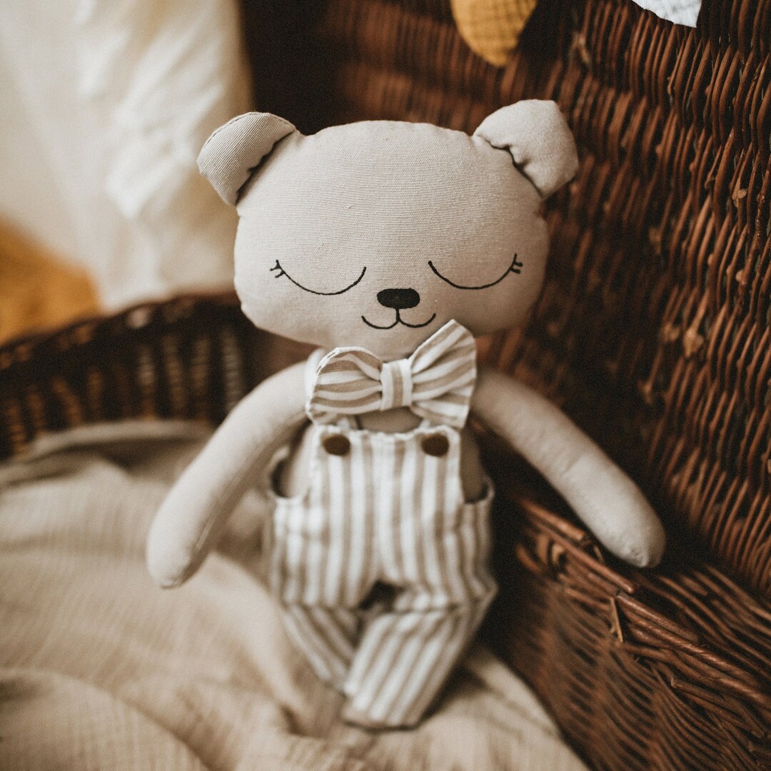 Personalized Teddy Bear With Name Cloth Doll Rag Bear Baby - Etsy