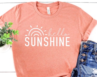 Happy Sun Face Shirt, Hello Sunshine Shirt, Summer Shirt, Beach Shirt ...