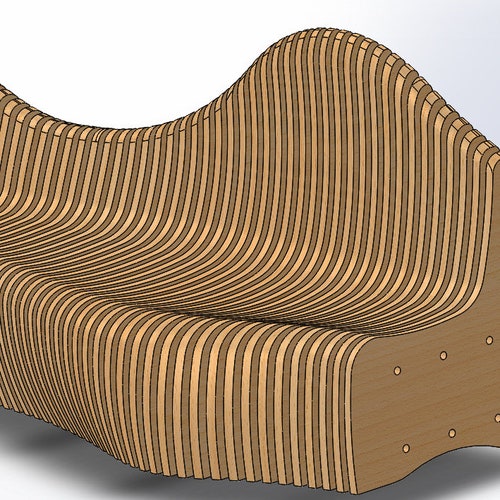 Parametric Wavy Wooden Furniture 01 Sofa Design / CNC Files | Etsy