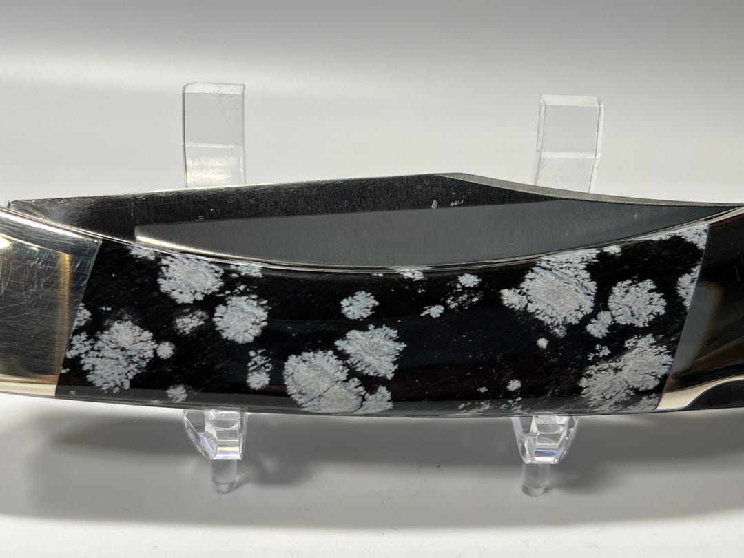 Buck #110 Folding Hunter Knife W/ Snowflake Obsidian Scales & Nickel ...