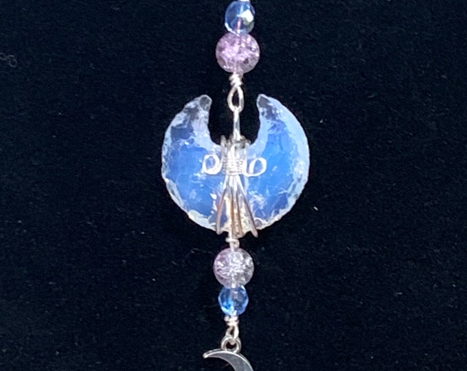 Opalite Crescent Moon Wire Wrapped With Beads and Moon and - Etsy
