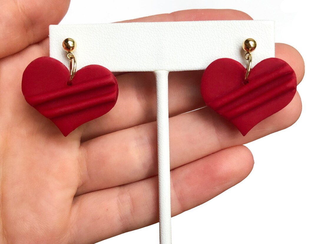 Corazones de rayas en canela - Etsy España