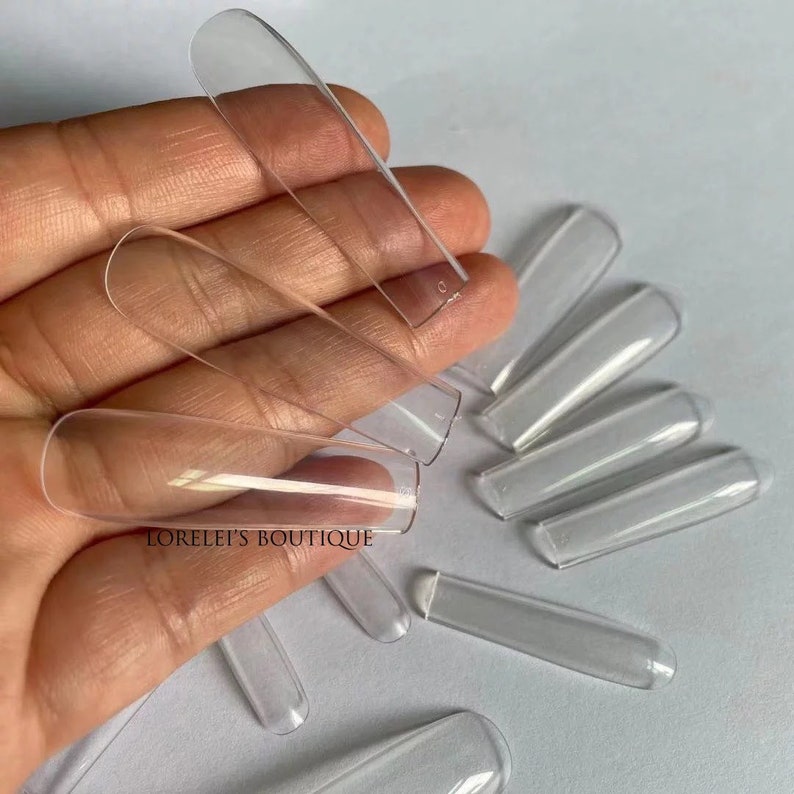 Xxl Tapered Square Soft Gel Full Cover Nails Etsy Canada